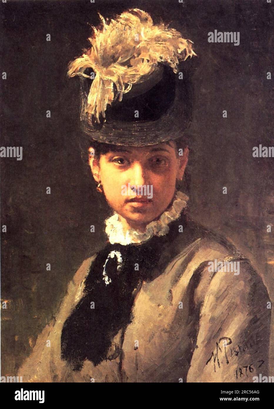 Portrait of Vera Repina, the Artist's Wife 1876 by Ilya Repin Stock ...
