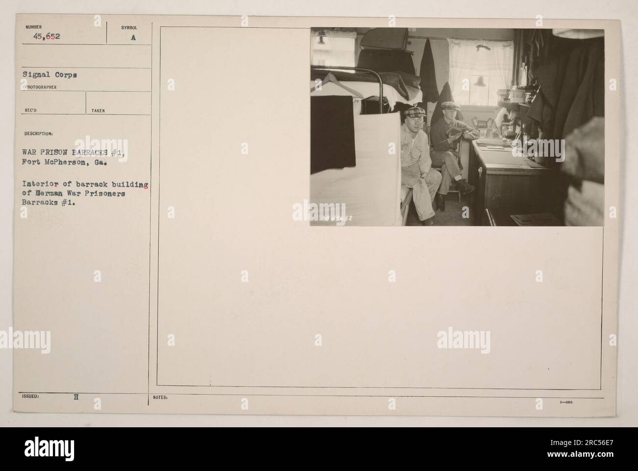 Interior of barrack building of German War Prisoners Barracks #1 in ...