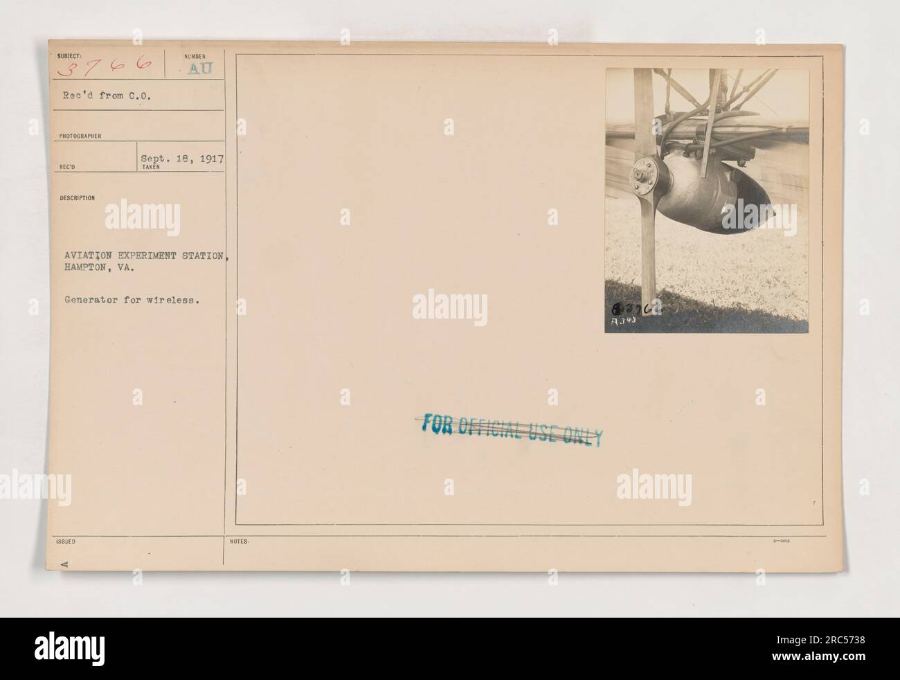 Image depicting a generator for wireless at the Aviation Experiment ...