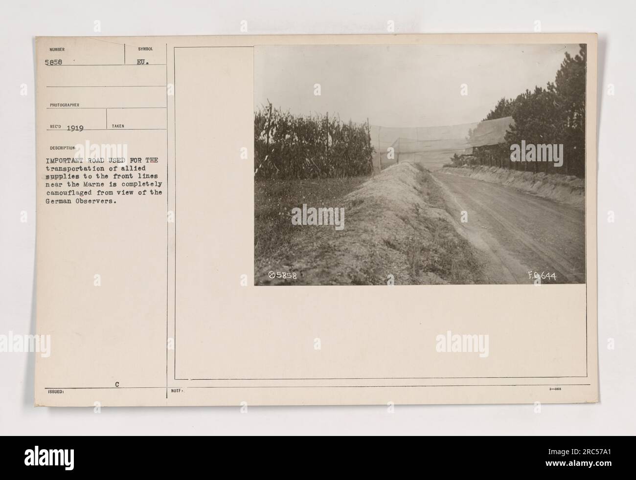 The image shows an important road used for transporting allied supplies ...