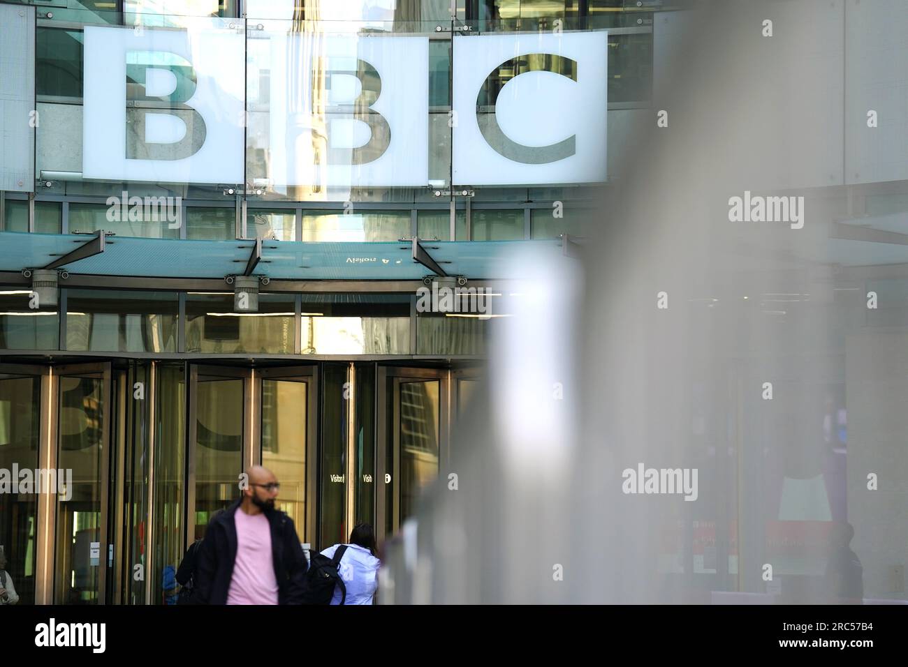 A general view of BBC Broadcasting house, in central London, after presenter Huw Edwards was ...