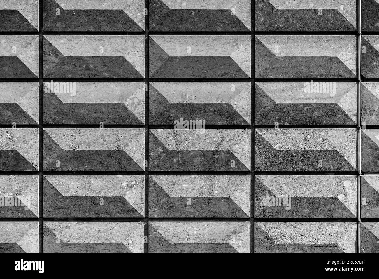 Rectangular bas relief stone tiled blocks close up texture background ...