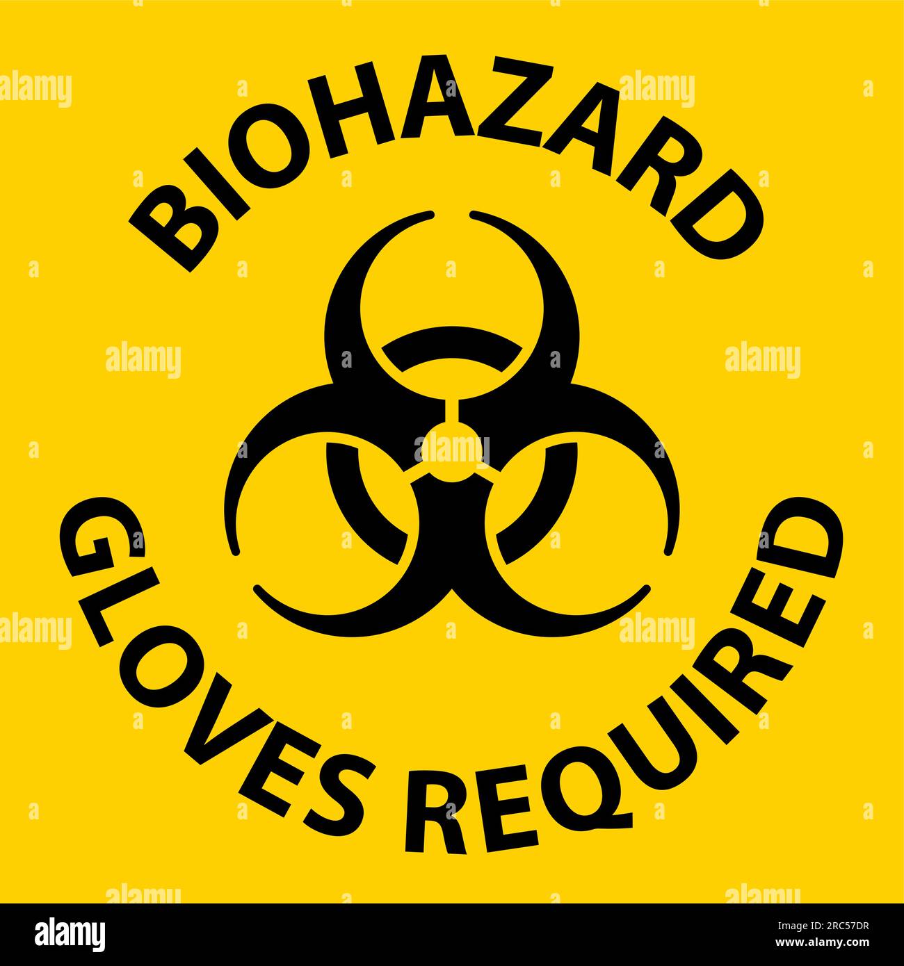 Biohazard Caution Label Biohazard Gloves Required Stock Vector Image ...
