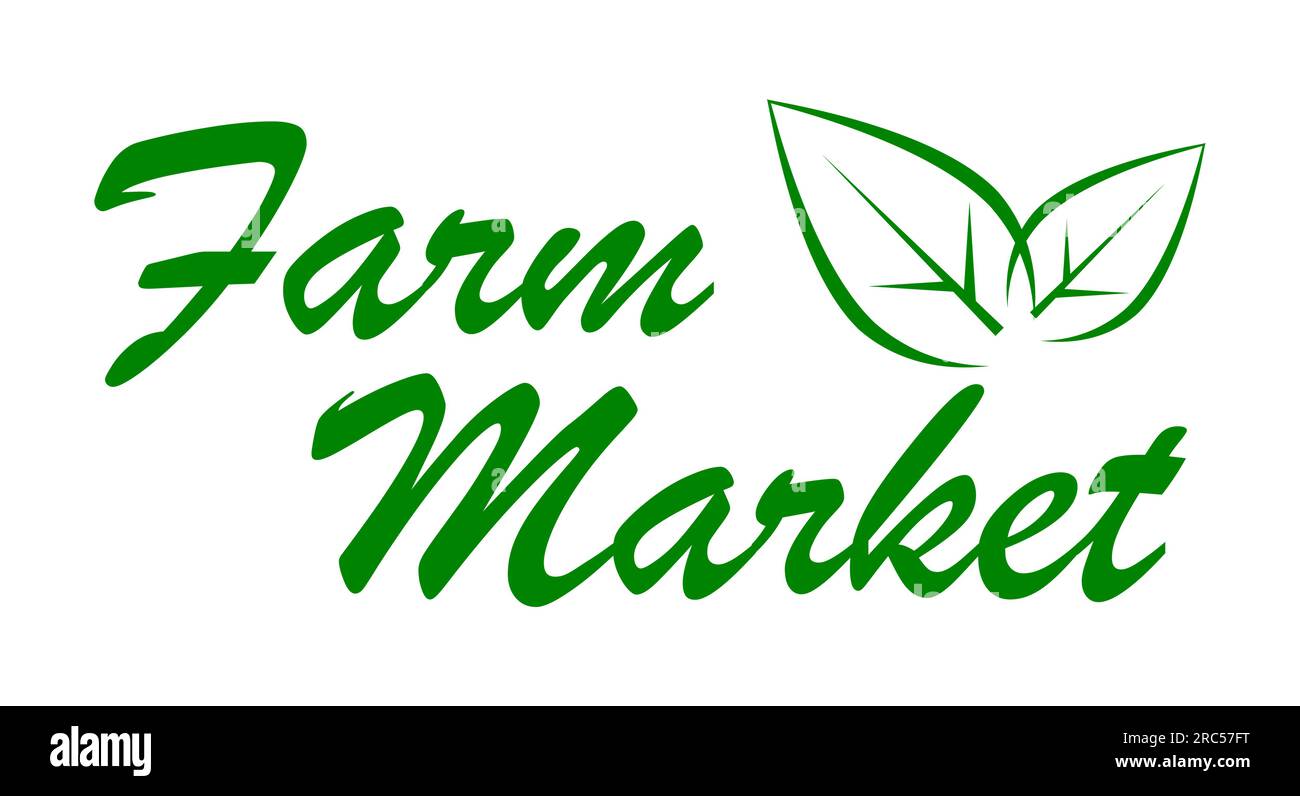 Farm market typography. Farmers market label. Flat vector illustration ...