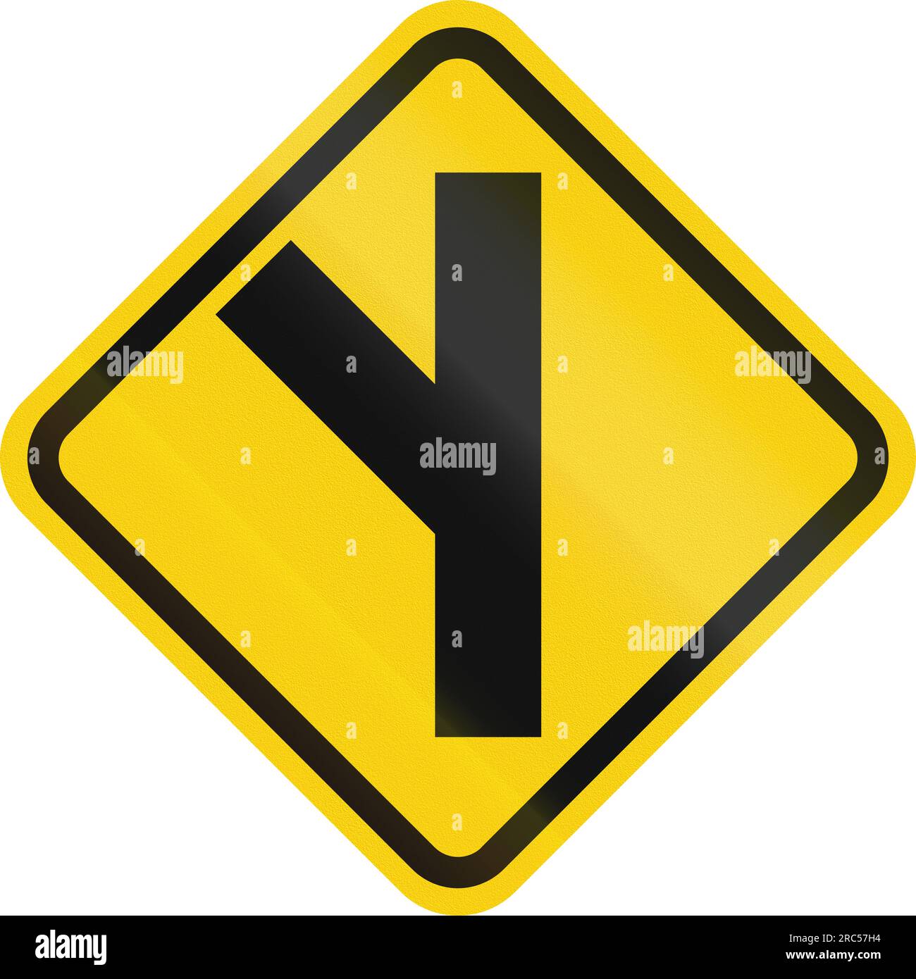 Colombian road warning sign: 3 way intersection ahead Stock Photo - Alamy