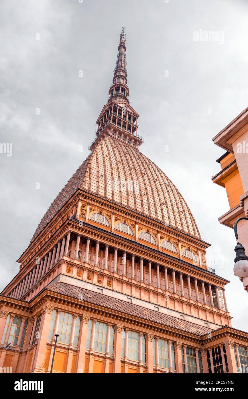The Mole Antonelliana, a major landmark building in Turin, housing the ...