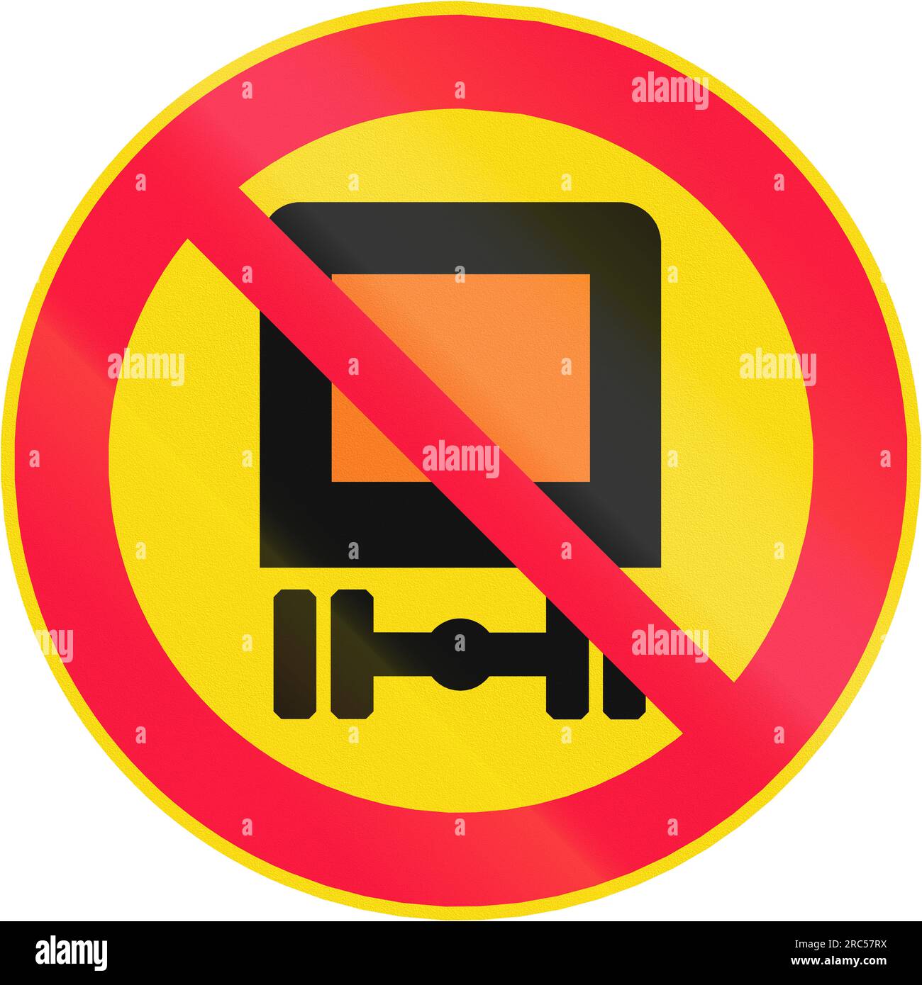 Road sign 318 in Finland - No vehicles carrying dangerous goods Stock ...