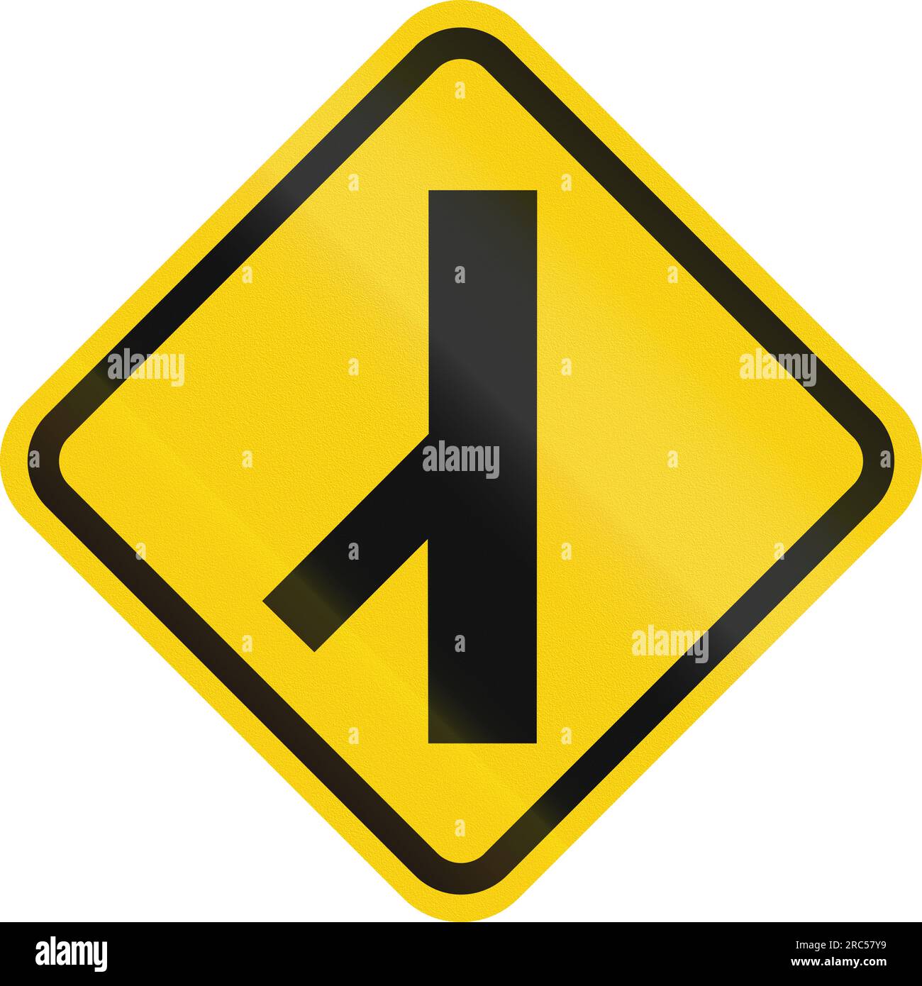 Colombian road warning sign: Merge from the left Stock Photo - Alamy