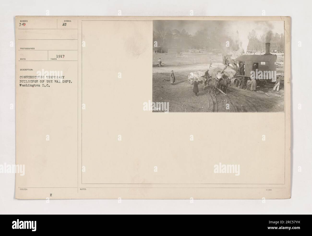 Construction of temporary War Department building at 7th and B Streets ...