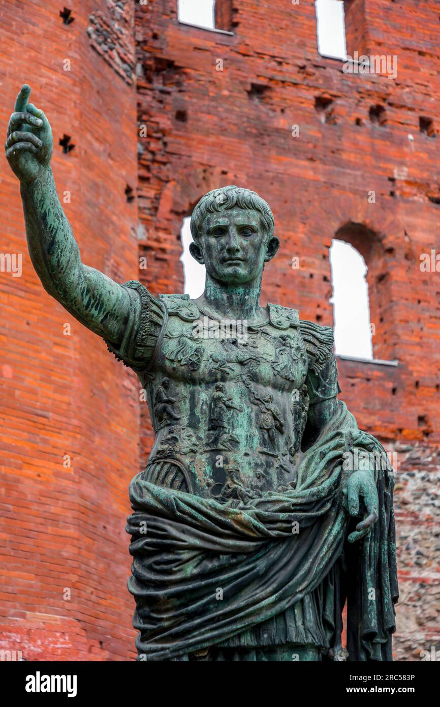 The Palatine Gate, Porta Palatina is a Roman Age city gate in Turin ...