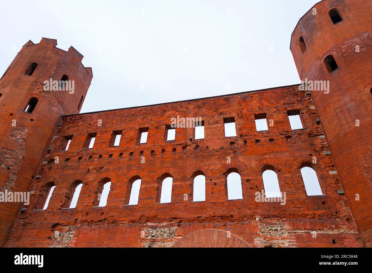 The Palatine Gate, Porta Palatina is a Roman Age city gate in Turin ...