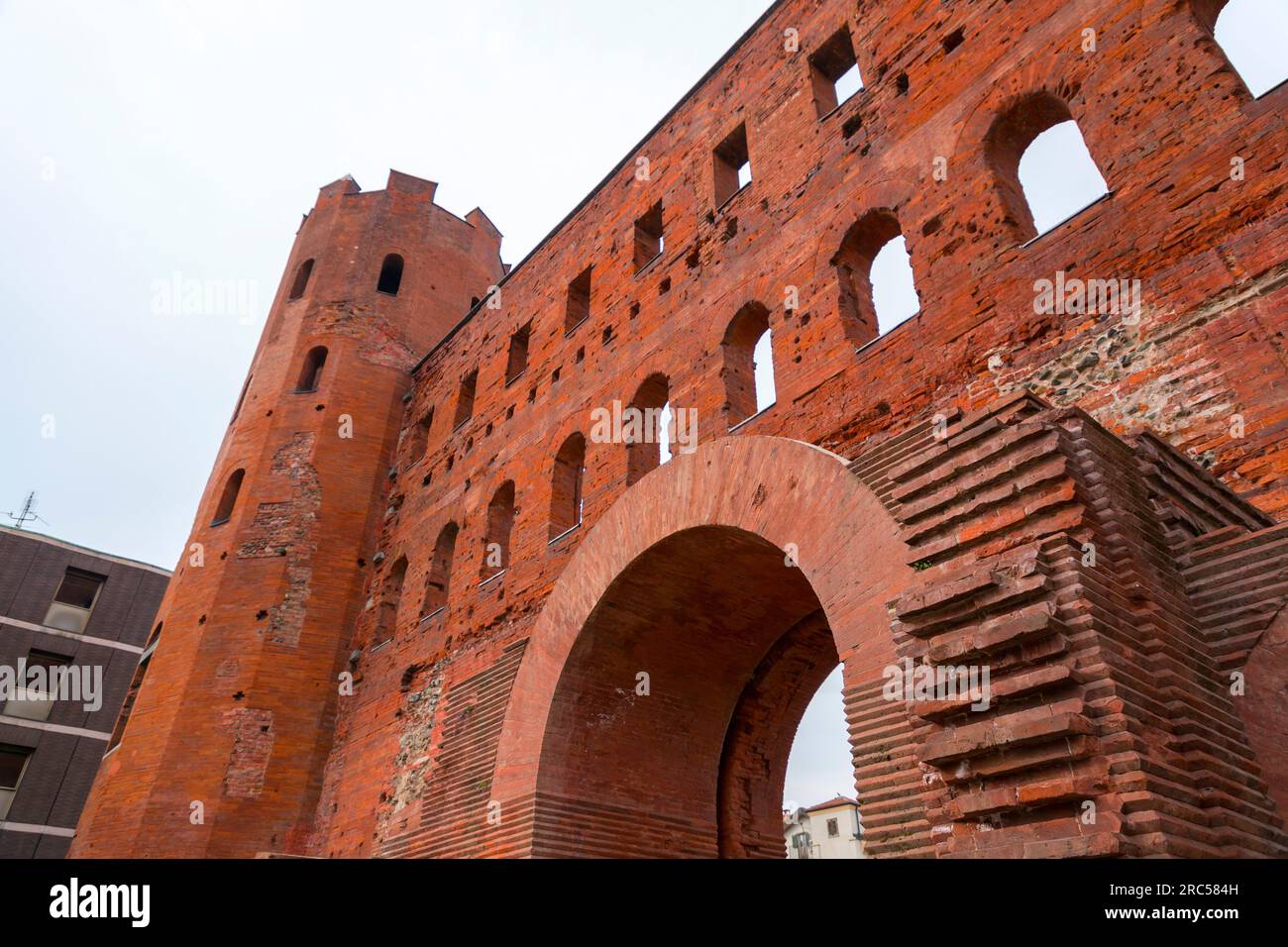 The Palatine Gate, Porta Palatina is a Roman Age city gate in Turin ...
