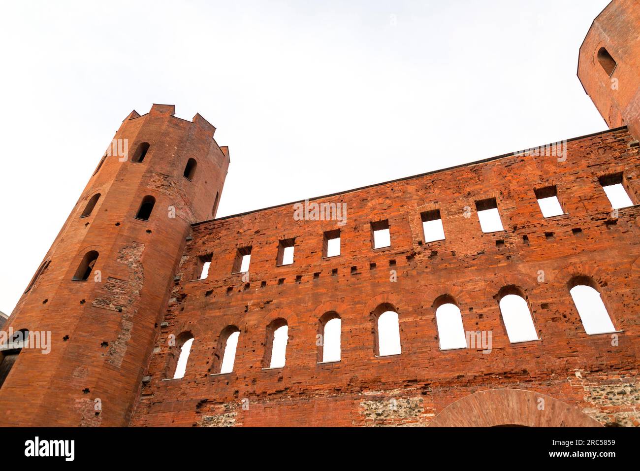 The Palatine Gate, Porta Palatina is a Roman Age city gate in Turin ...