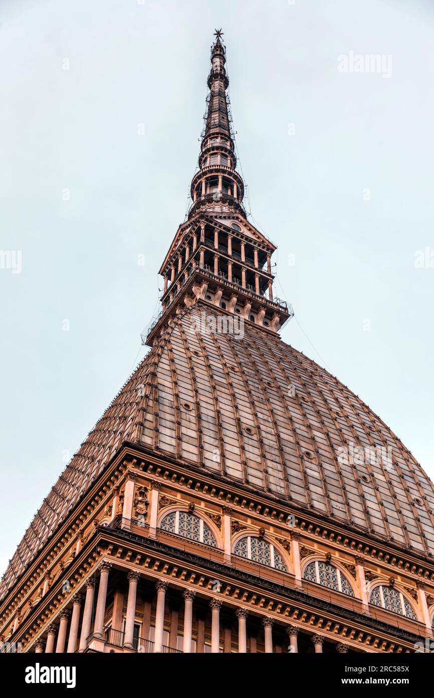 The Mole Antonelliana, a major landmark building in Turin, housing the ...