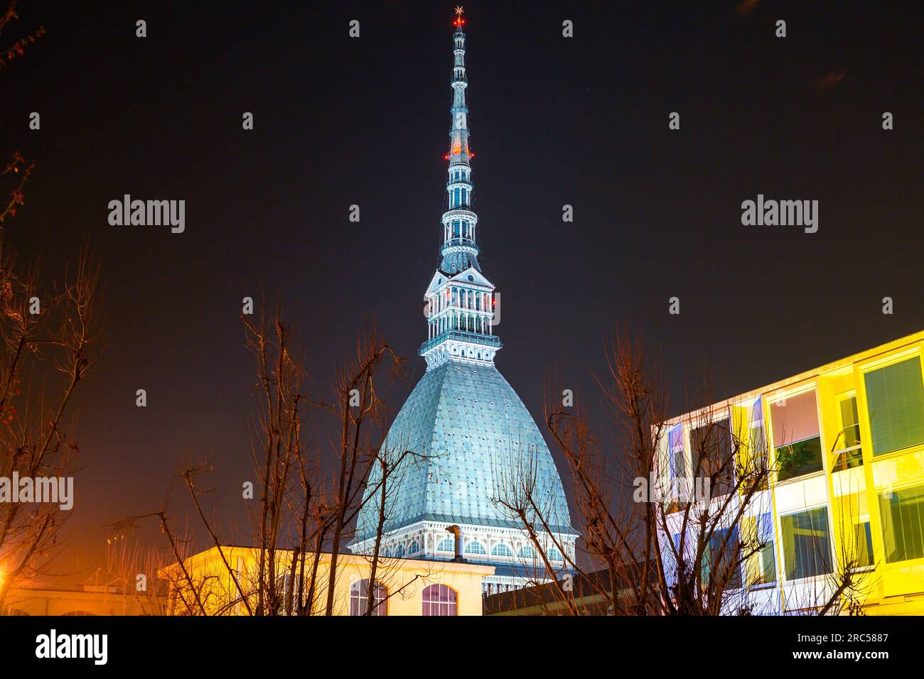 The Mole Antonelliana, a major landmark building in Turin, housing the ...