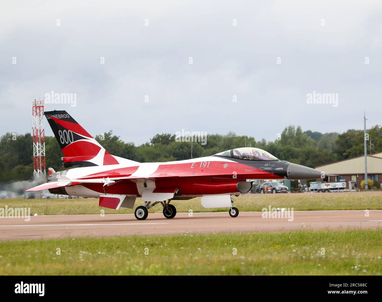 Fairford, UK. 12th July, 2023. Danish F-16 arrives at RAF Fairford for ...