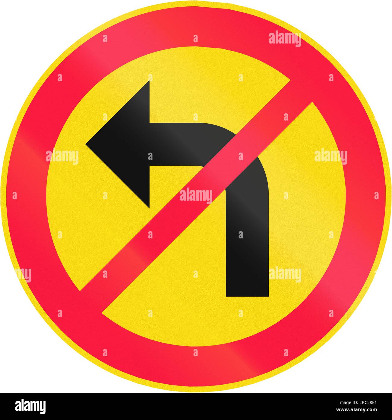 Road sign 332 in Finland - No left turn Stock Photo - Alamy