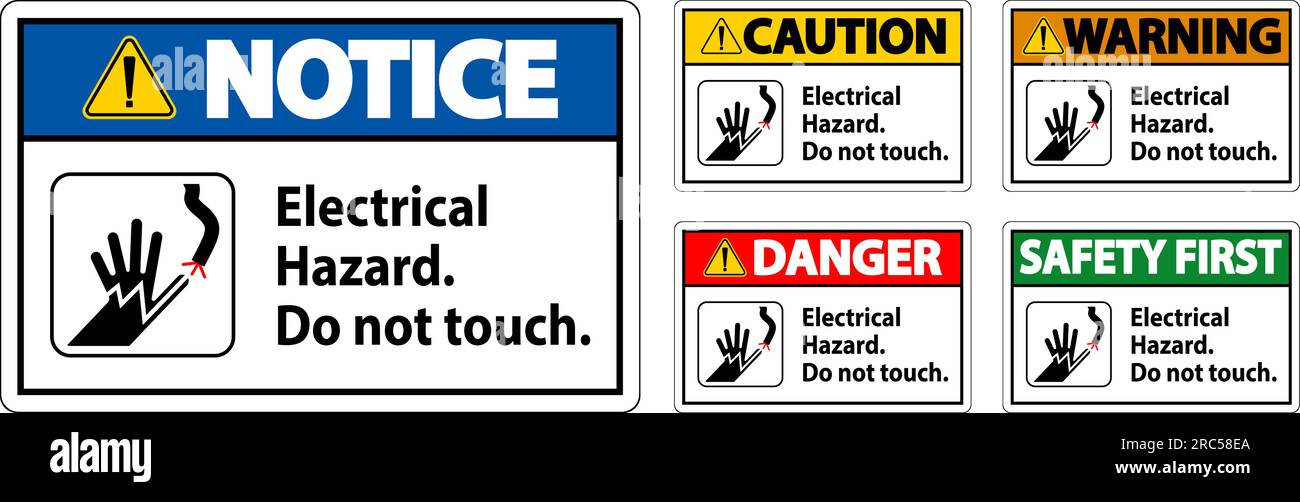 Warning Sign Electrical Hazard. Do Not Touch Stock Vector Image & Art ...