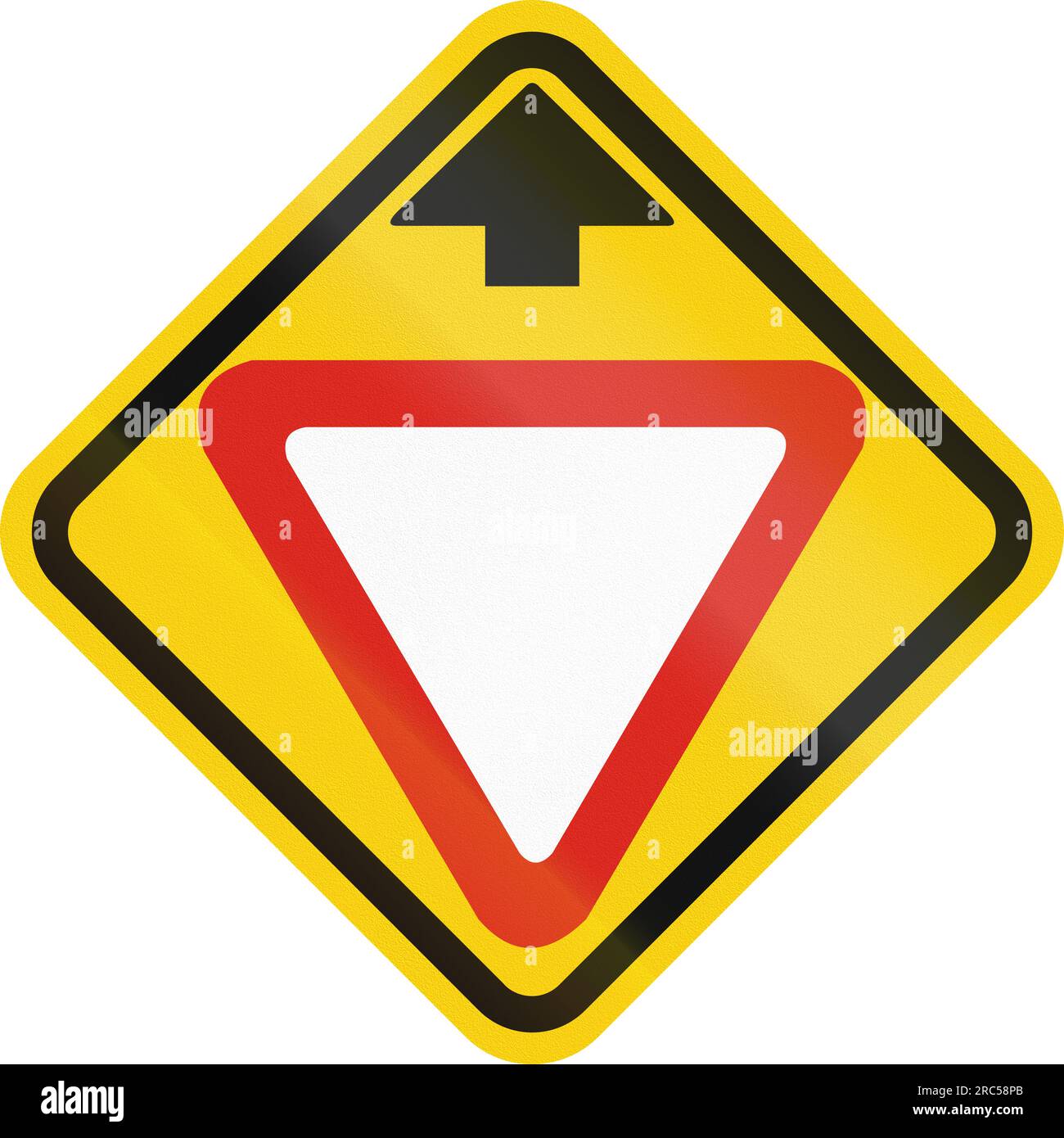 Yellow diamond shape yield sign hi-res stock photography and images - Alamy