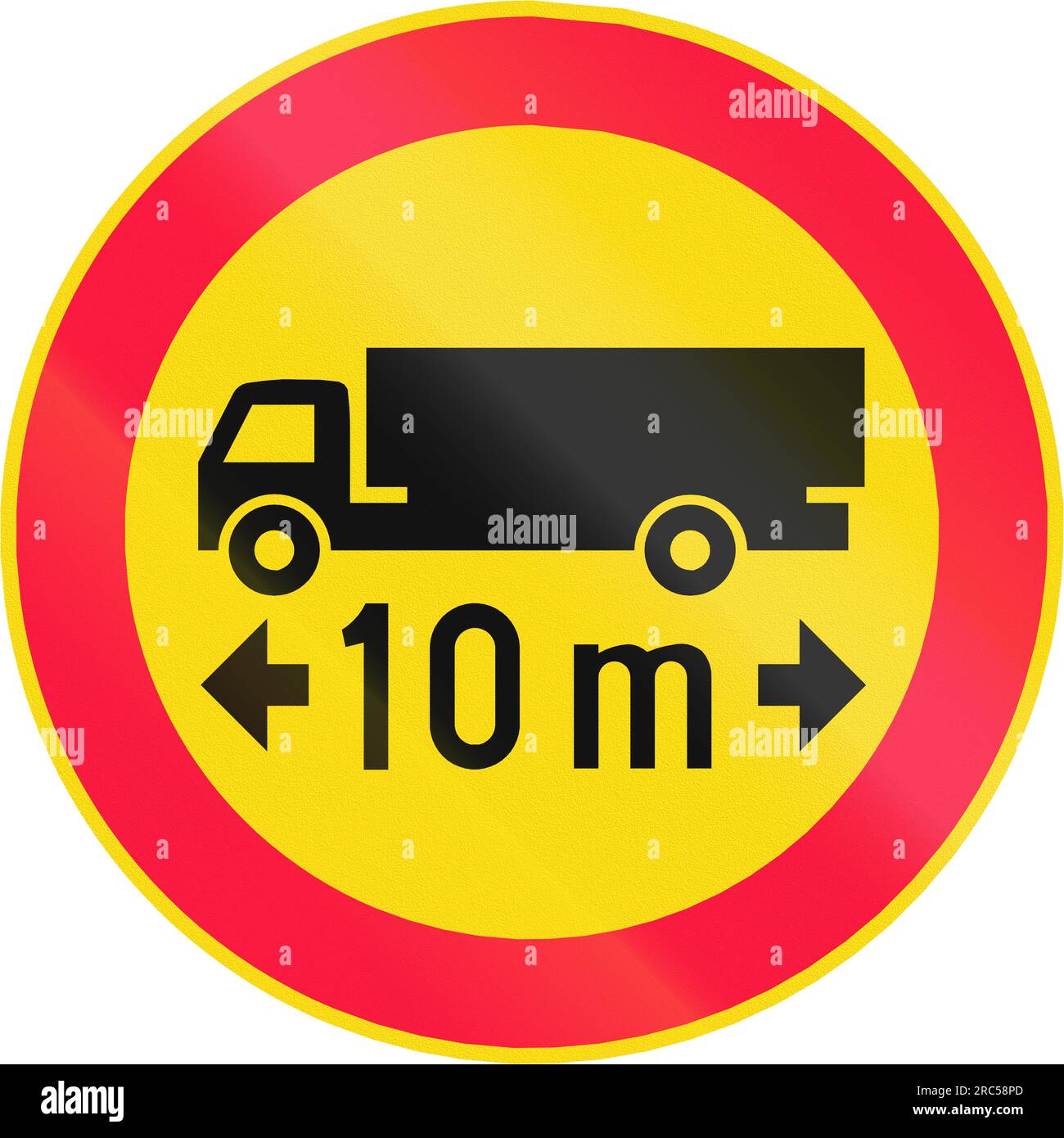 Road sign 343 in Finland - No vehicles with a length above that shown ...