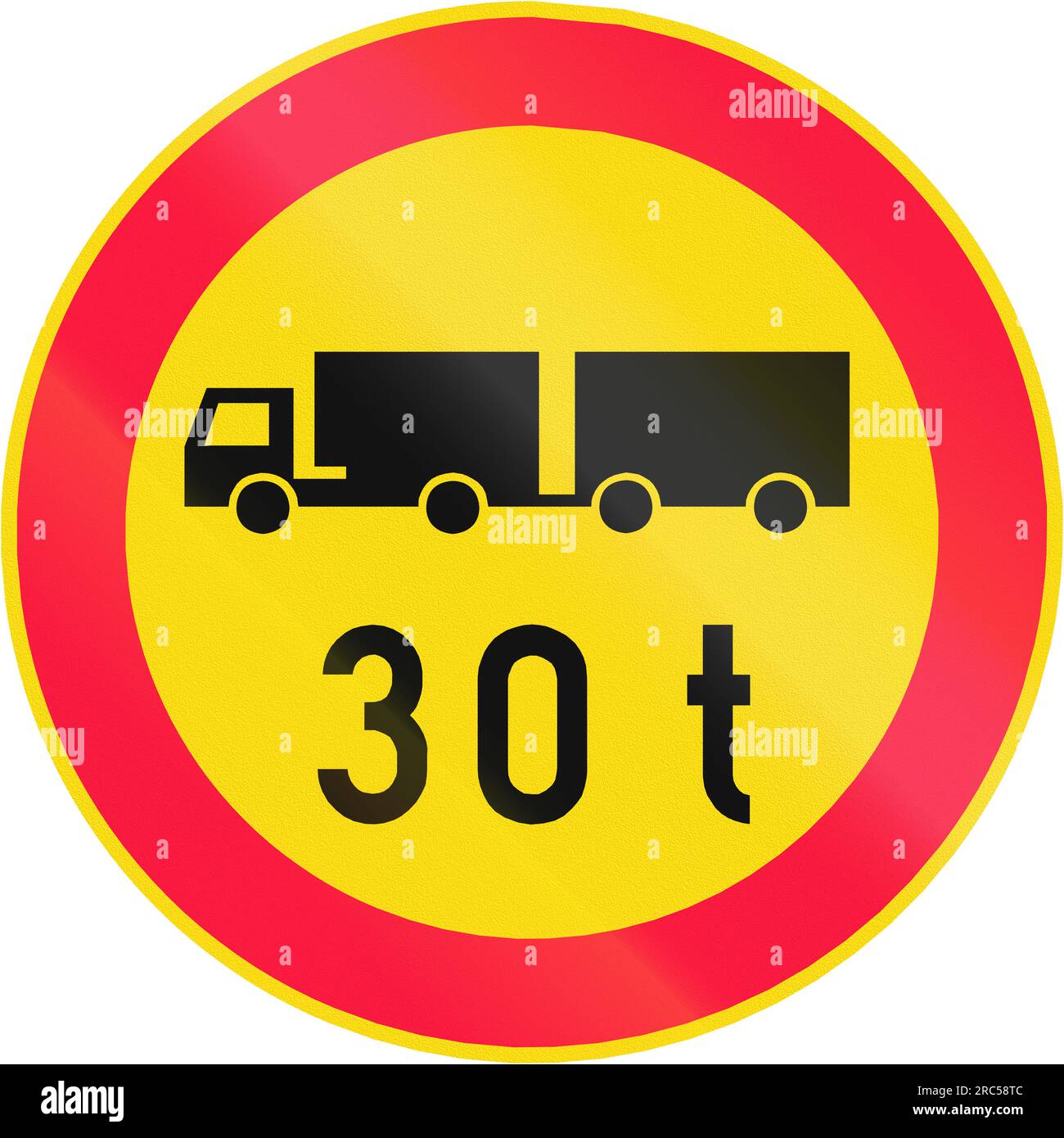 Road sign 345 in Finland - No combination vehicles with an overall ...