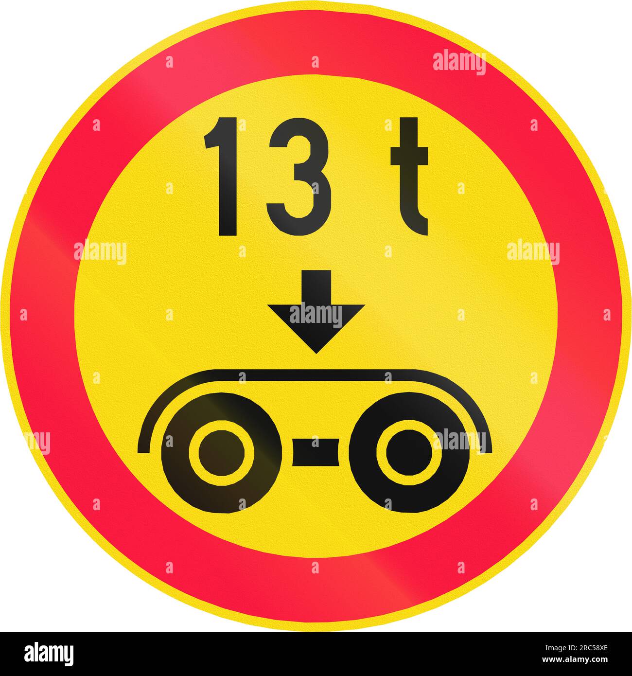 Road sign 347 in Finland - No vehicles with a overall weight per tandem ...