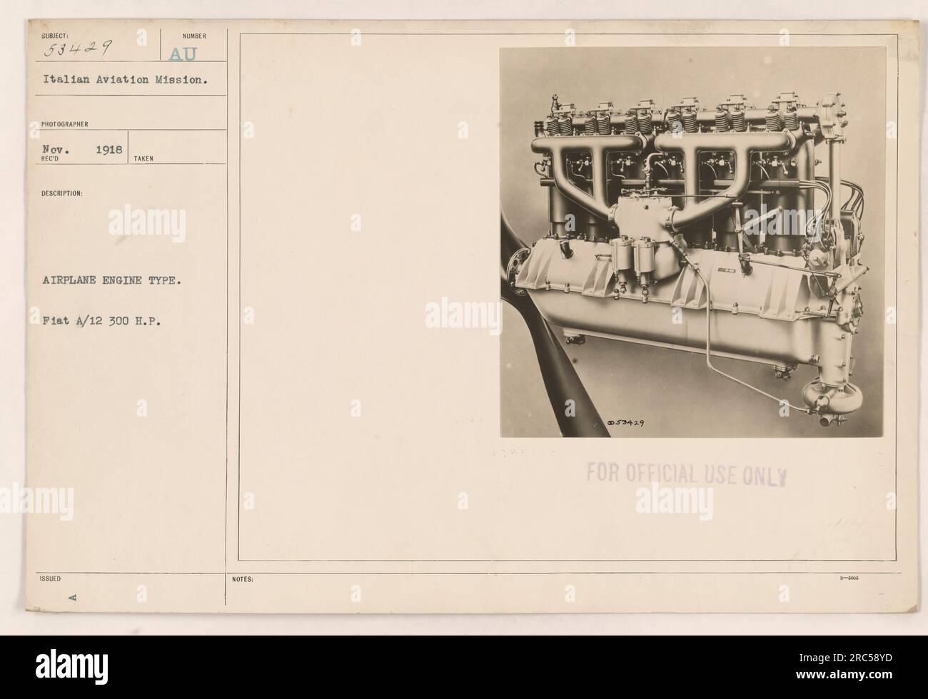 "Fiat A/12 300 H.P engine type showcased in this photograph from the ...