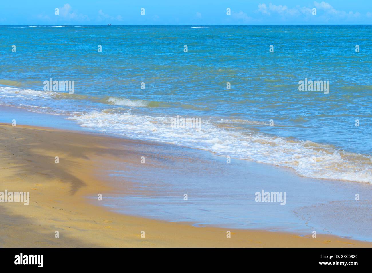 The sea and sand of Espelho Beach with no people, a tropical beauty of ...