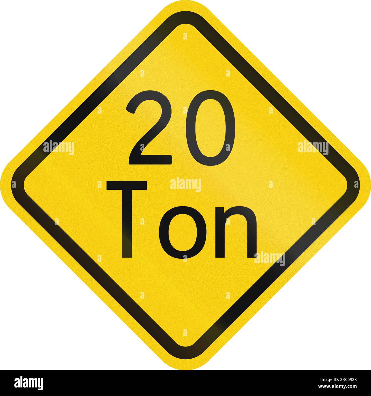 Warning road sign in Colombia: Weight restriction ahead (20 tons Stock ...