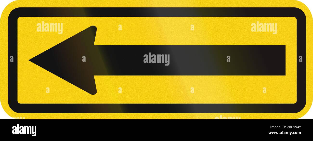 Warning road sign in Colombia: Go left Stock Photo - Alamy