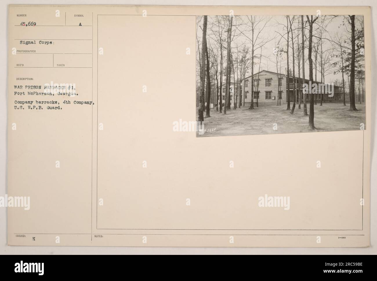 "War prison barracks at Fort McPherson, Georgia. This photograph shows ...