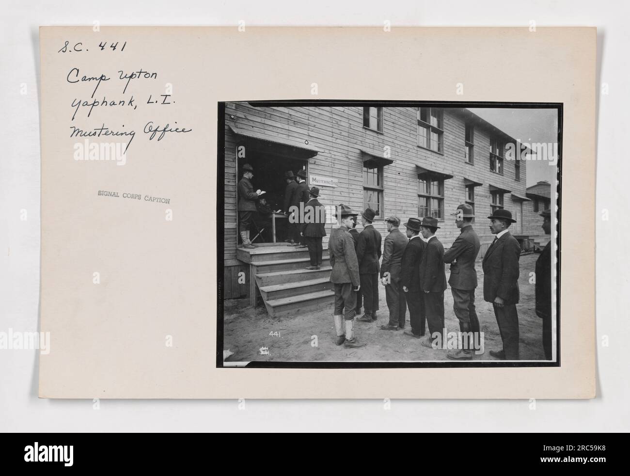 "Lieutenant Colonel Ford overseeing the mustering process at Camp Upton ...