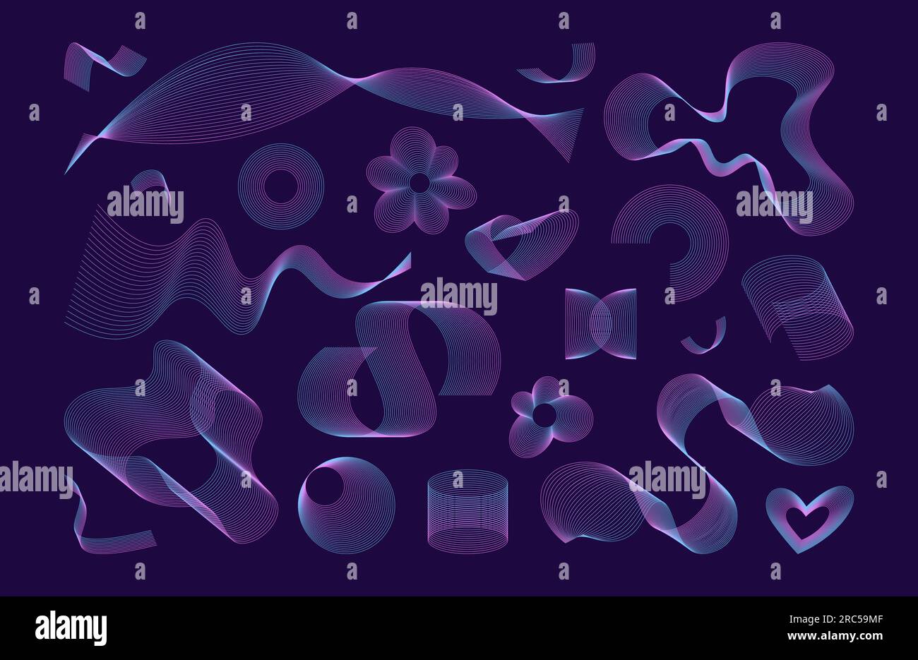 Retrofuturistic Geometric grid shapes. y2k wireframe elements Stock Vector Image & Art - Alamy