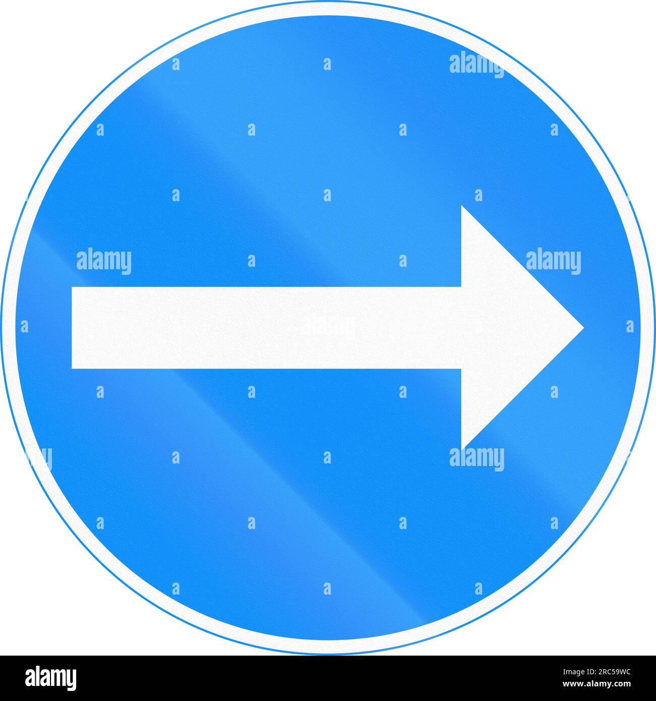 Road sign 411 in Finland - Mandatory direction Stock Photo - Alamy