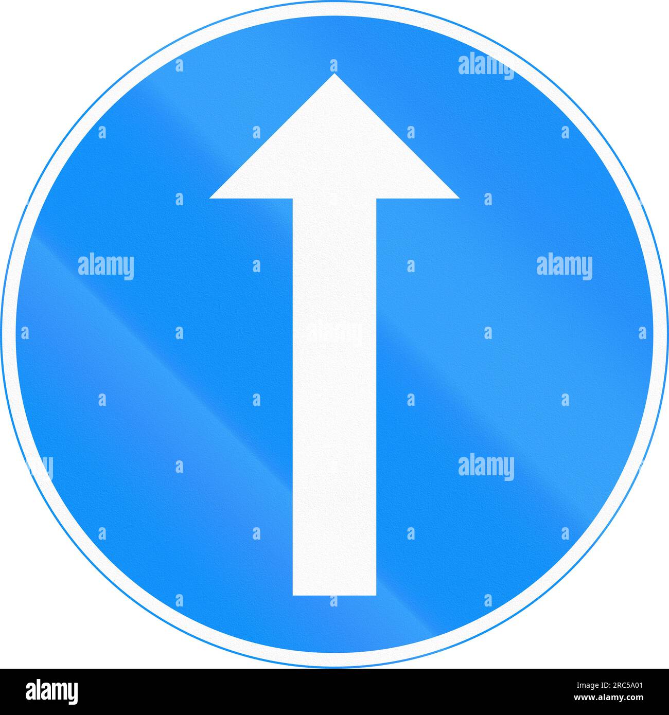 Road sign 412 in Finland - Mandatory direction Stock Photo - Alamy