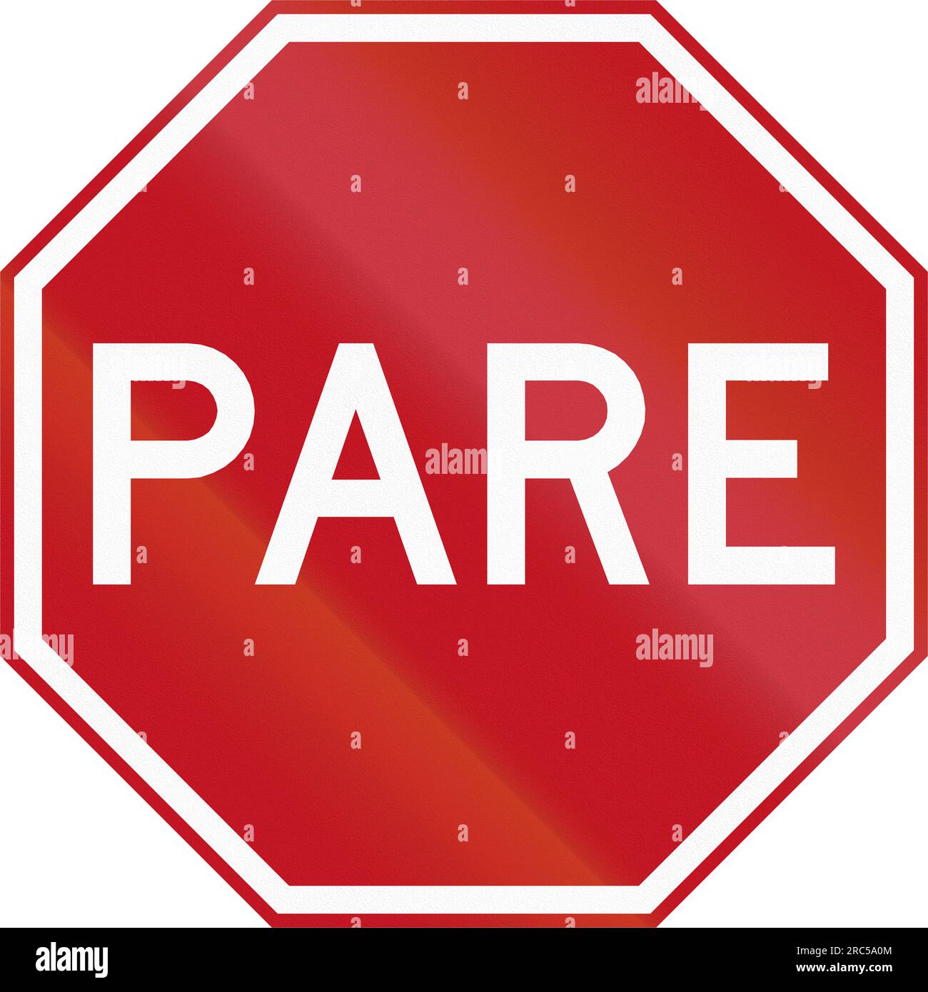Pare sign in Colombia. Pare means stop Stock Photo - Alamy