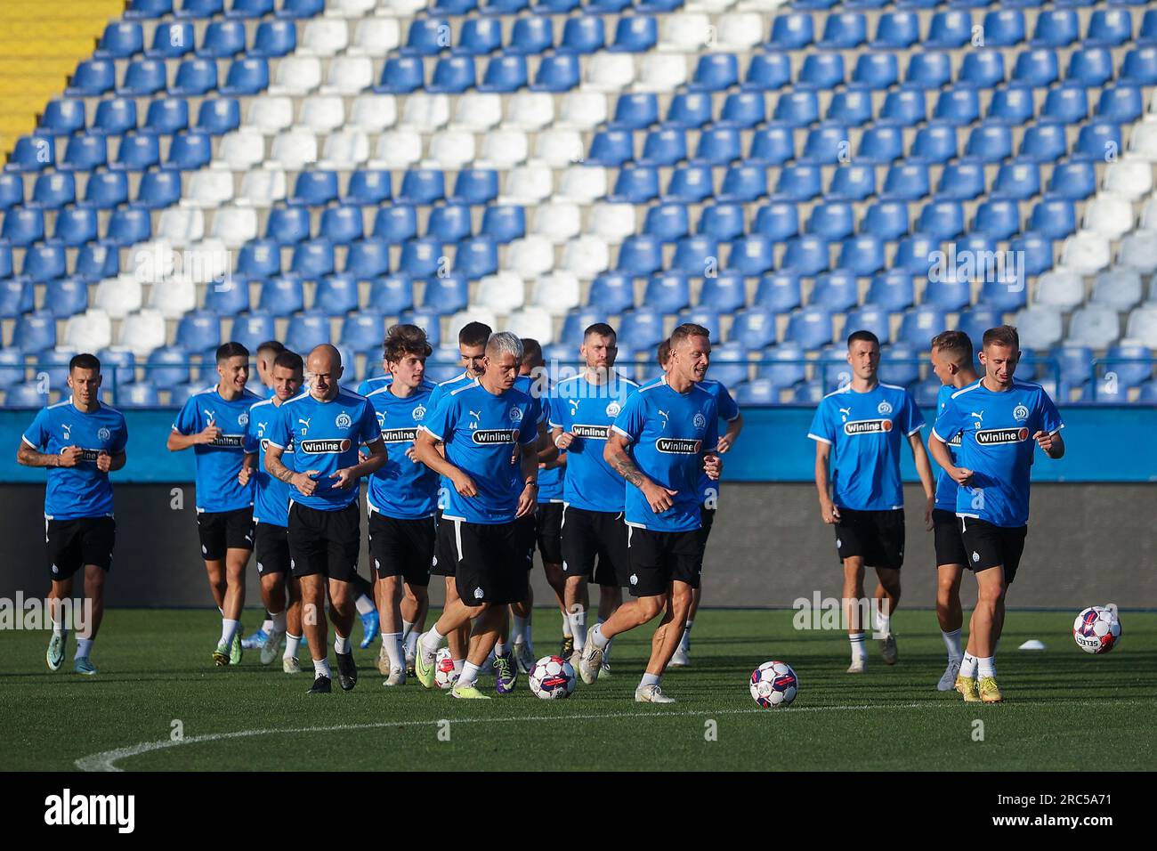 Sarajevo, Bosnia And Herzegovina. 12th July, 2023. Dinamo Minsk players train a day before UEFA ...