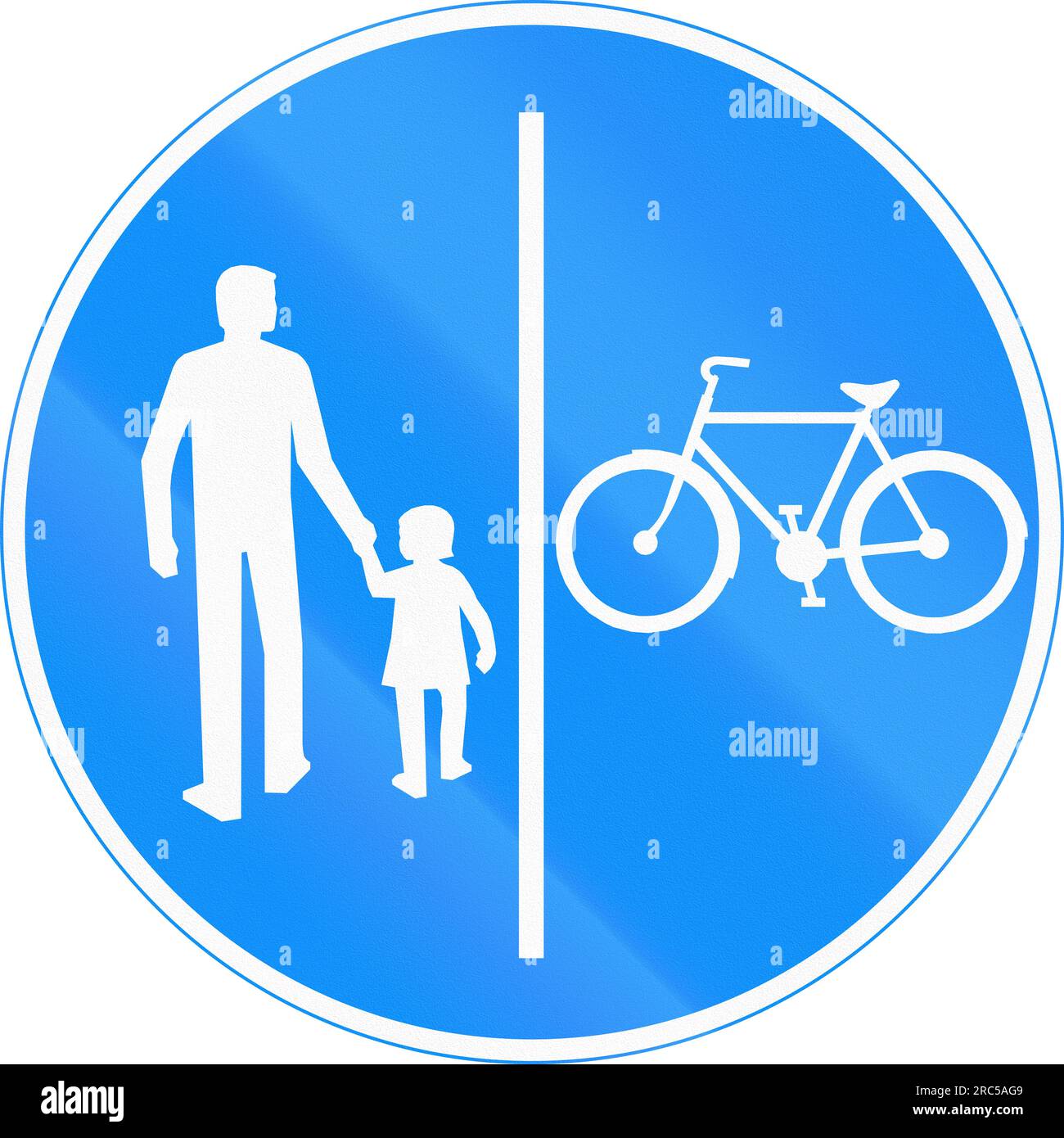 Road sign 425 in Finland - Segregated pedestrian and cycle path Stock ...