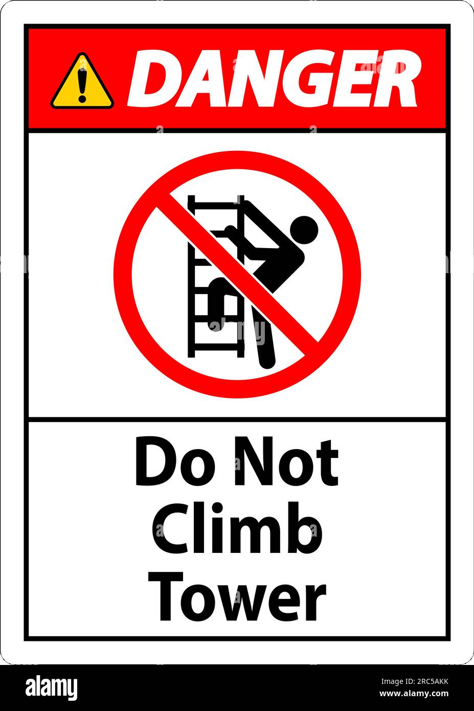Danger Sign Do Not Climb Tower On White Background Stock Vector Image ...