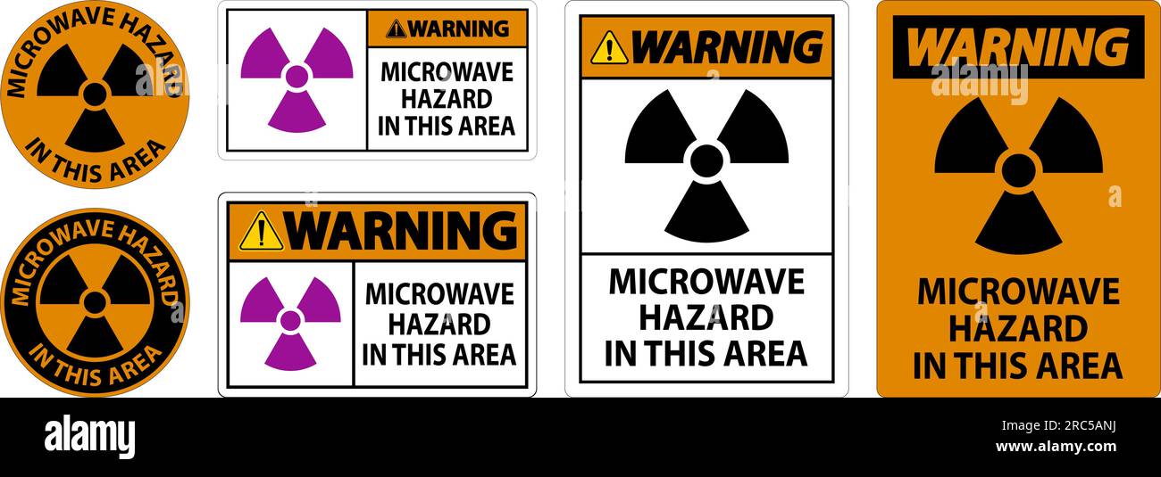 Warning Sign Microwave Hazard Area Stock Vector Image & Art - Alamy