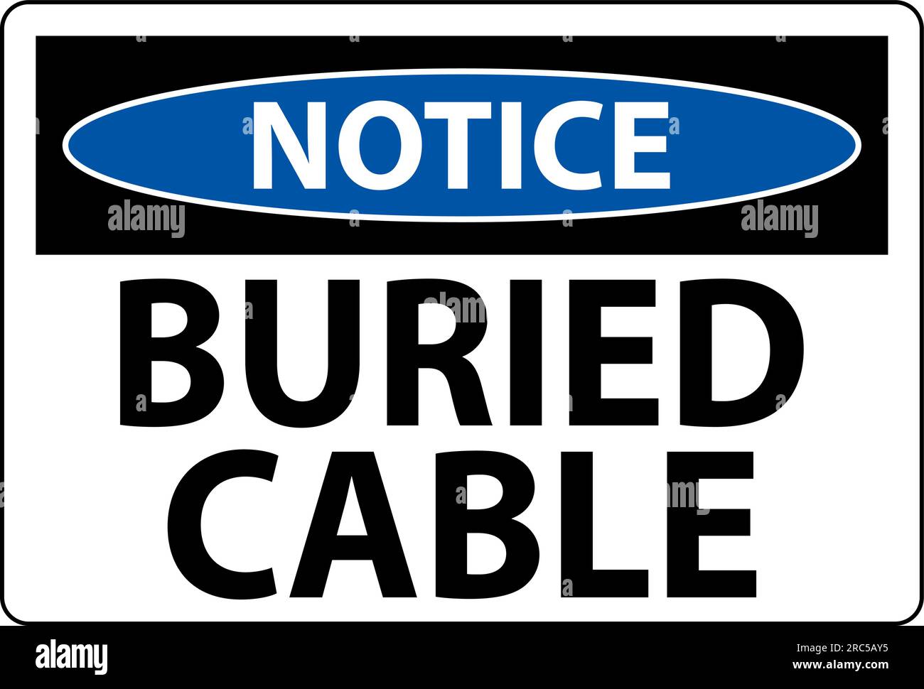 Notice Sign Buried Cable On White Background Stock Vector Image & Art ...