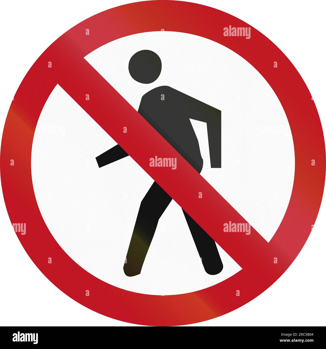 An official Colombian traffic sign: No pedestrians Stock Photo - Alamy