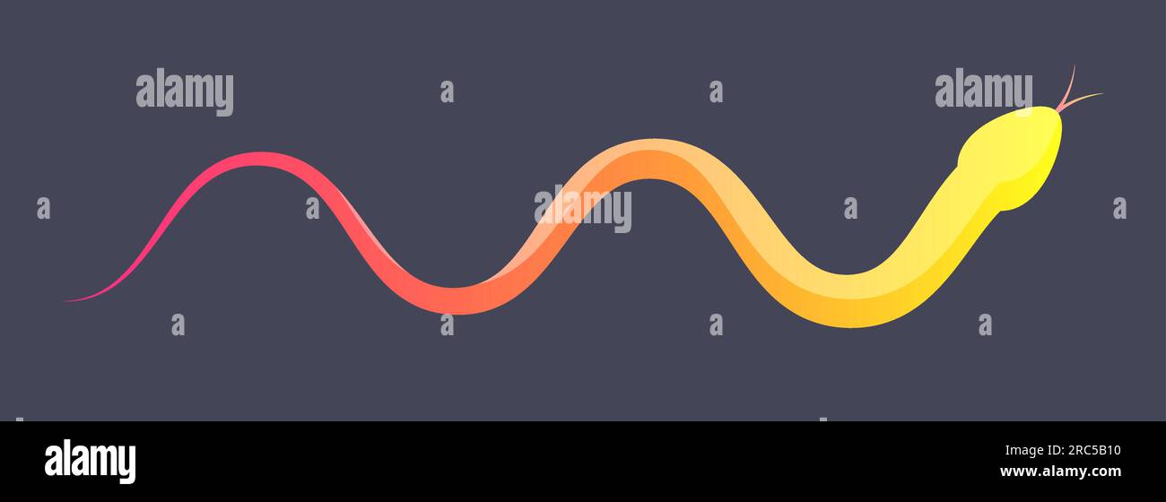 Simple cute gradient snake icon. Flat vector illustration isolated on ...