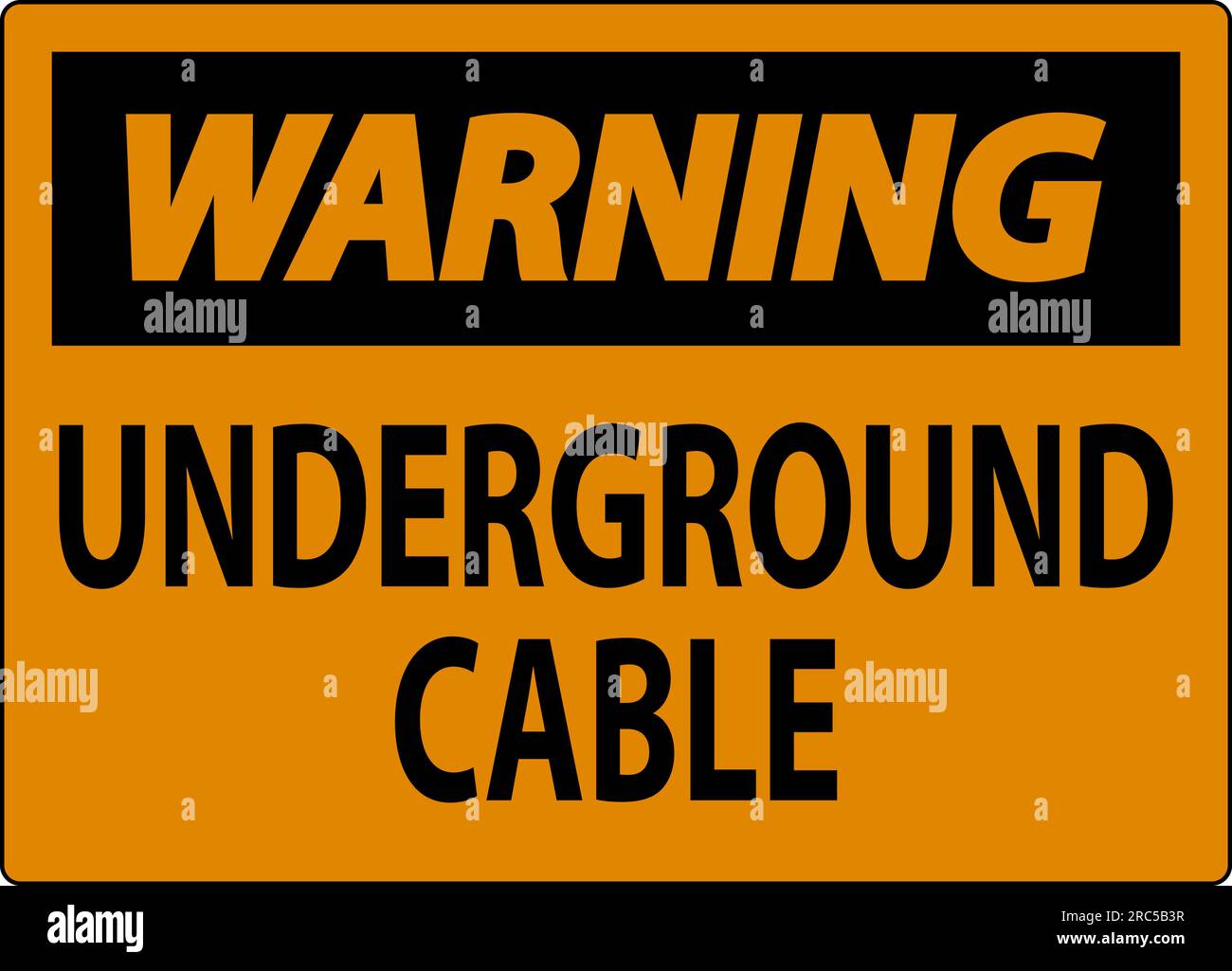 Underground cable warning sign Stock Vector Images - Alamy