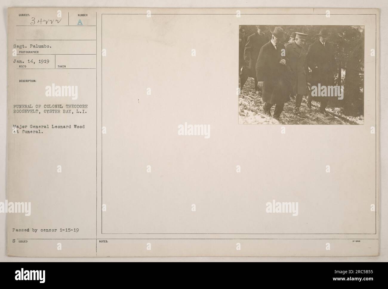 Image of Major General Leonard Wood attending the funeral of Colonel ...