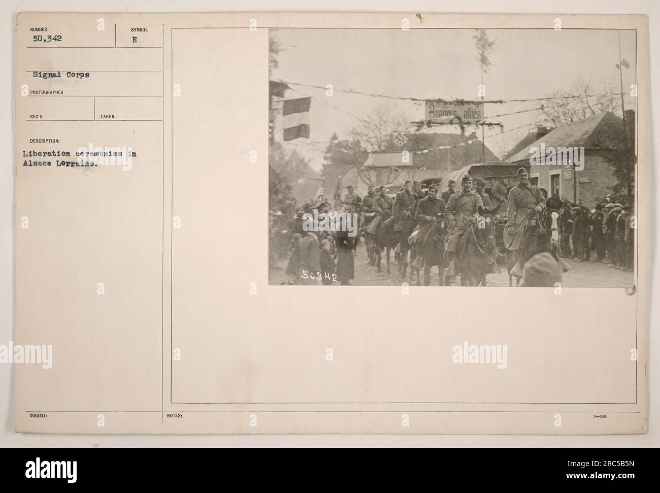 A photograph depicting liberation ceremonies in Alsace Lorraine during ...