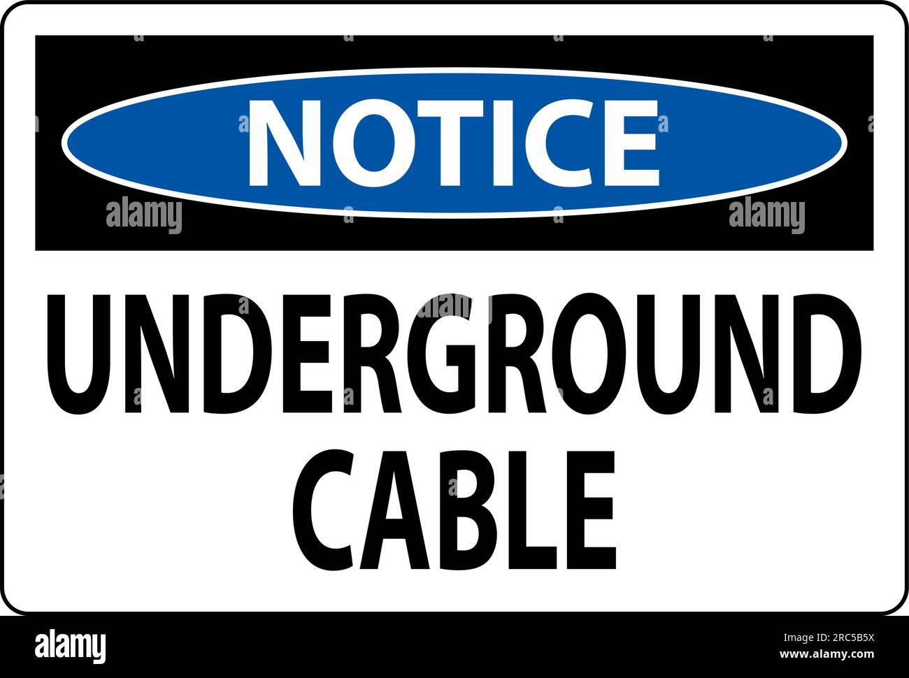 Notice Sign Underground Cable On White Bacground Stock Vector Image ...