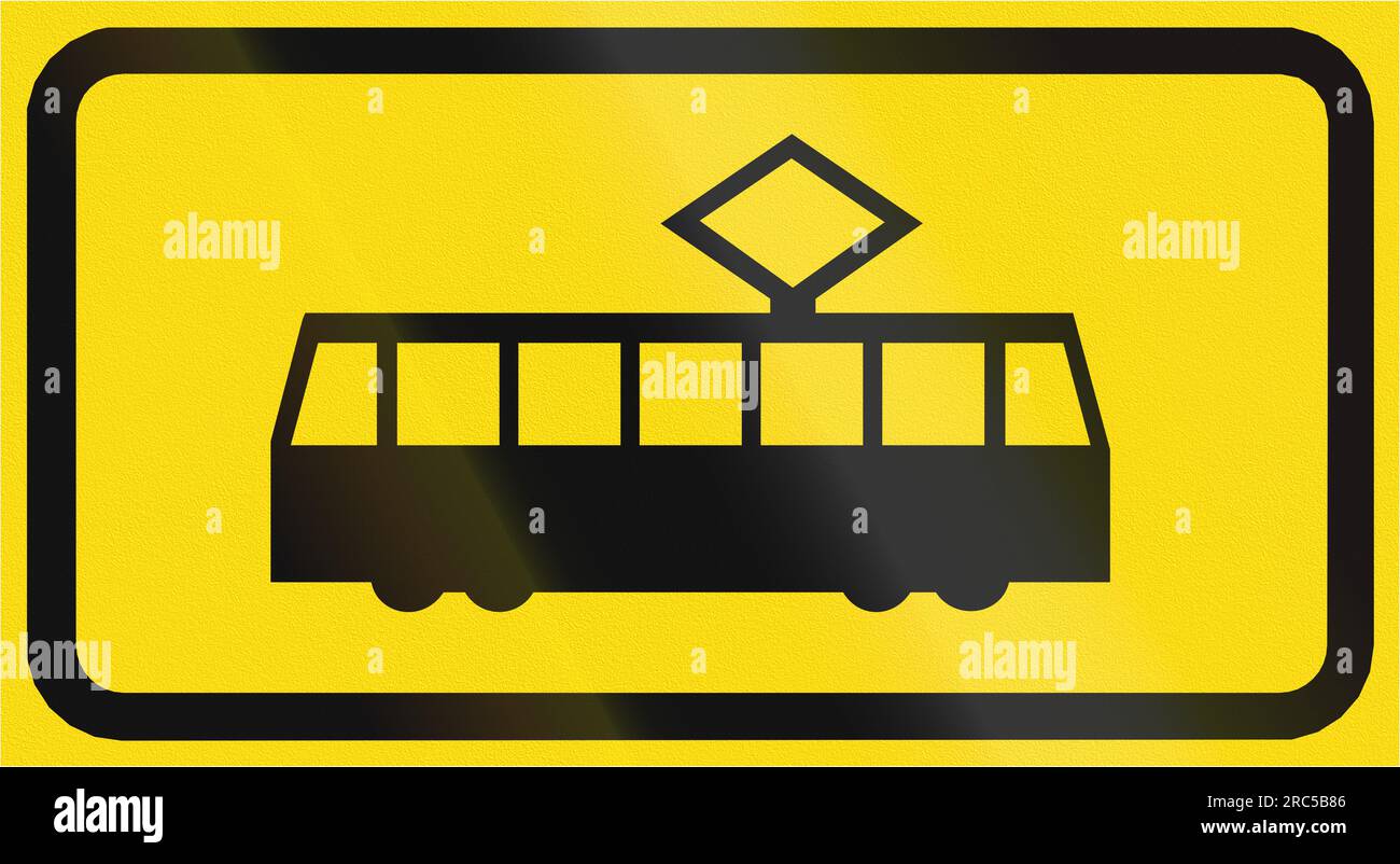 Road sign in Finland - Tram Stop Stock Photo - Alamy