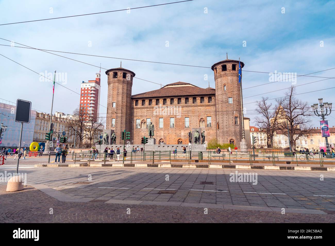 Turin, Italy - March 27, 2022: Piazza Castello is a city square in ...