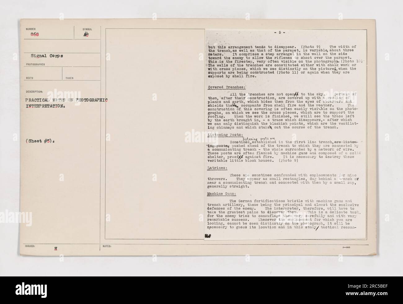 American soldiers observing enemy fortifications and trenches during ...
